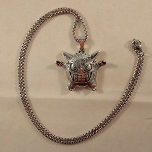 Accessories | Mens Silver Stainless Steel Carved Gengar Pokemon Pendant ...